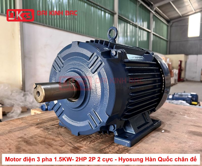 Motor Điện 3 Pha 1.5KW- 2HP 2P 2 Cực - Hyosung Hàn Quốc